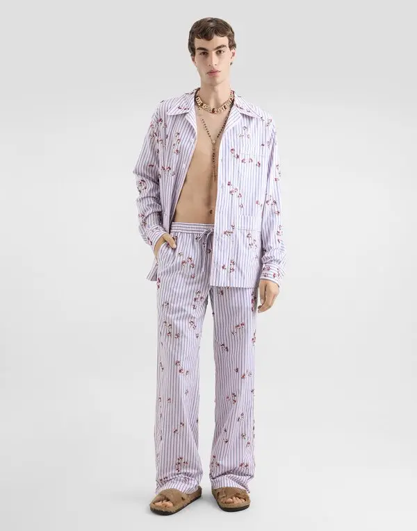 Dolce & Gabbana Cotton-silk Vanity Trousers With Embroidery
