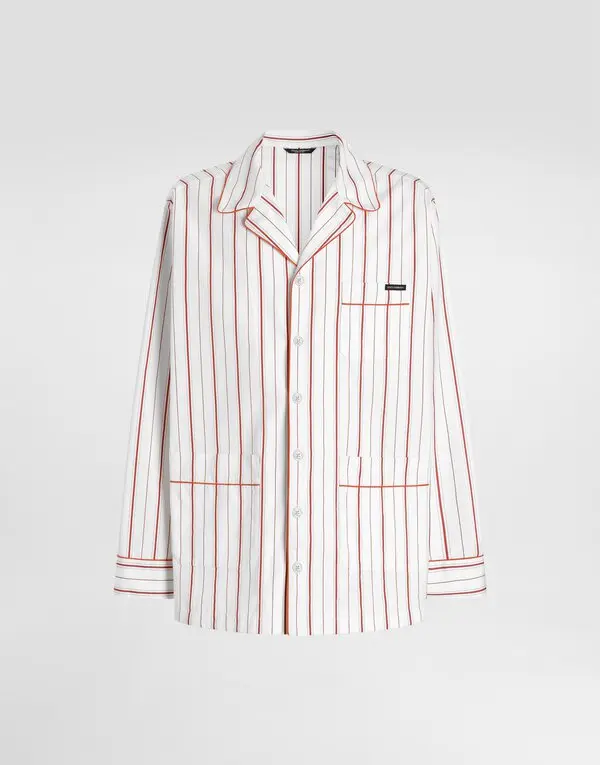 Dolce & Gabbana Striped Poplin Vanity Robe - Multicolor