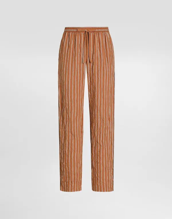 Dolce & Gabbana Crinkled Striped Fabric Vanity Trousers - Multicolor
