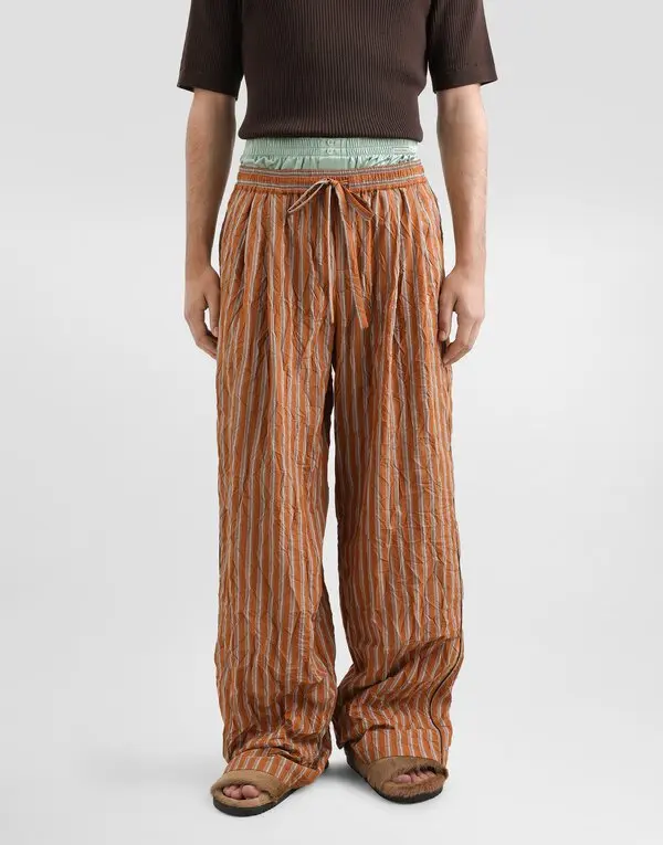 Dolce & Gabbana Crinkled Striped Fabric Vanity Trousers - Multicolor