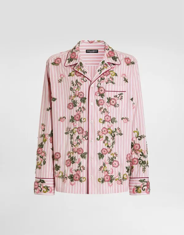 Dolce & Gabbana Cotton And Silk Vanity Shirt With Embroidery