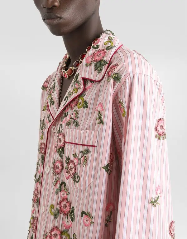 Dolce & Gabbana Cotton And Silk Vanity Shirt With Embroidery