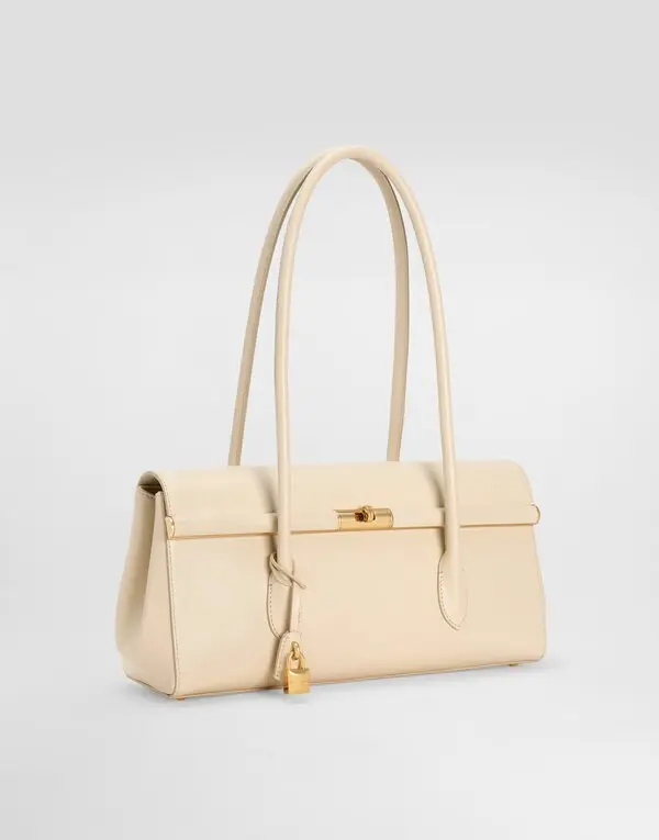 Dolce & Gabbana Marlene Handbag In Palmellato Calfskin - White