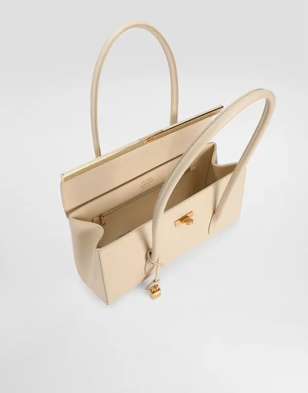 Dolce & Gabbana Marlene Handbag In Palmellato Calfskin - White