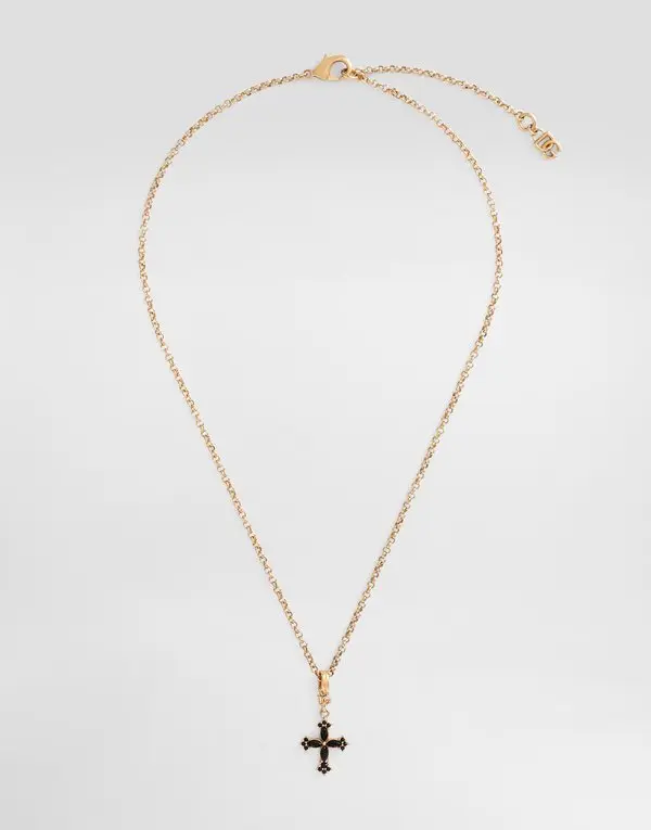 Dolce & Gabbana Necklace With Cross And Rhinestones - Gold