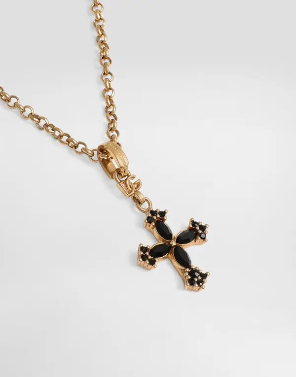 Dolce & Gabbana Necklace With Cross And Rhinestones