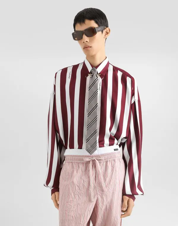 Dolce & Gabbana Striped Silk Twill Shirt - Multicolor