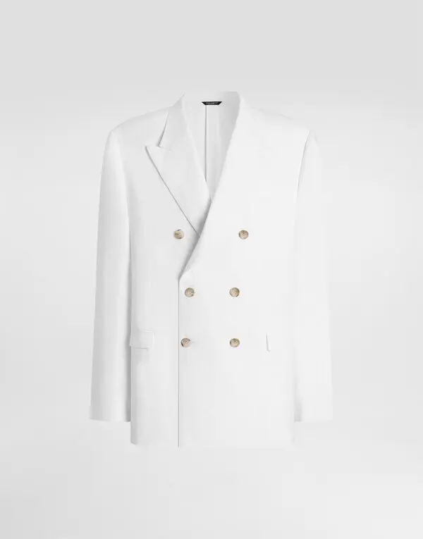 Dolce & Gabbana Double-breasted Taormina Linen Jacket - White