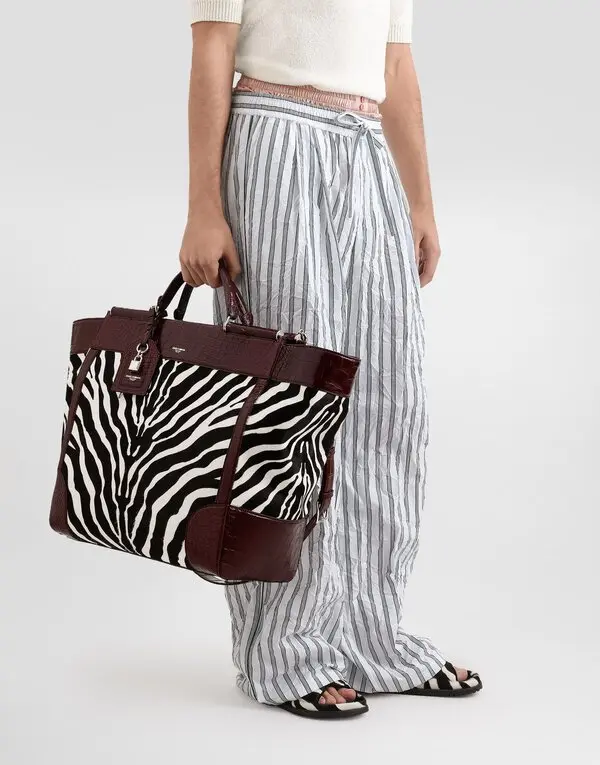 Dolce & Gabbana Sicily Pony And Polished Alligator Handbag - Multicolor