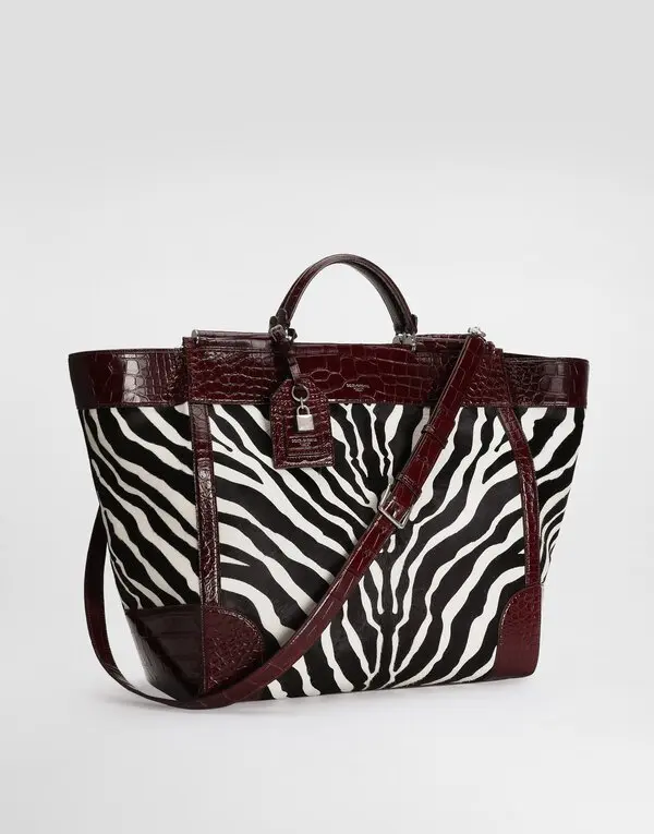 Dolce & Gabbana Sicily Pony And Polished Alligator Handbag - Multicolor
