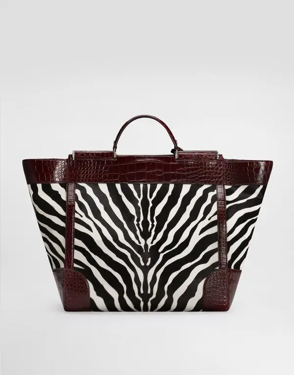 Dolce & Gabbana Sicily Pony And Polished Alligator Handbag - Multicolor