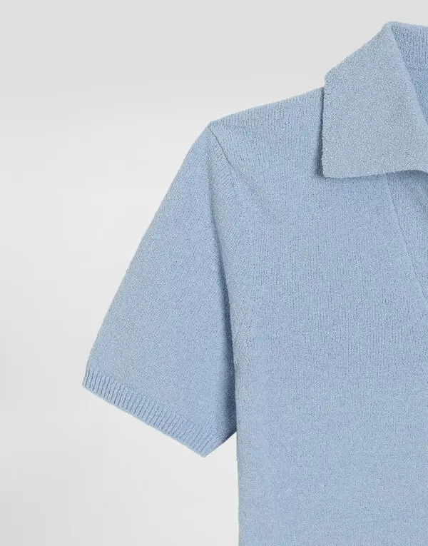Dolce & Gabbana Smooth Knit Polo Shirt - Azure