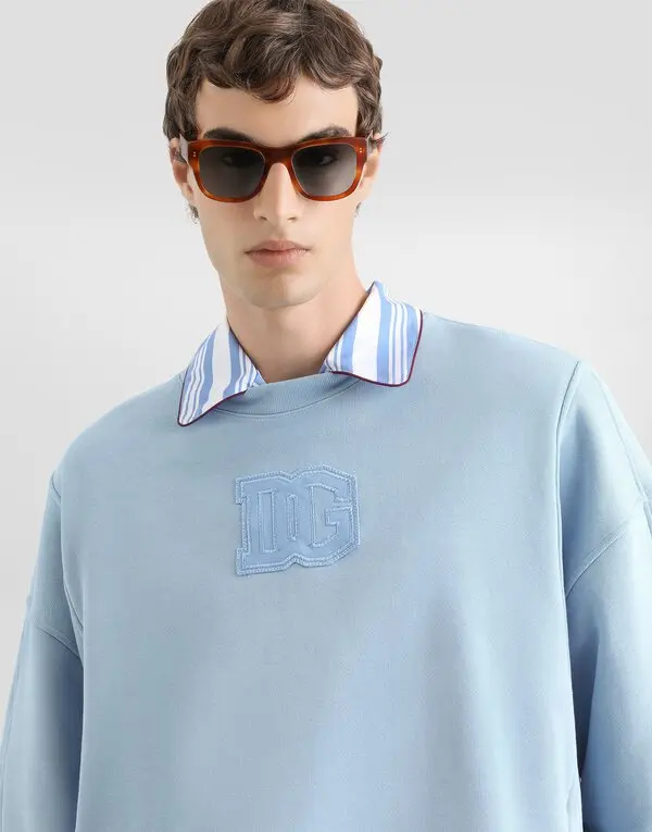 Dolce & Gabbana Treated Cotton Sweatshirt - Azure