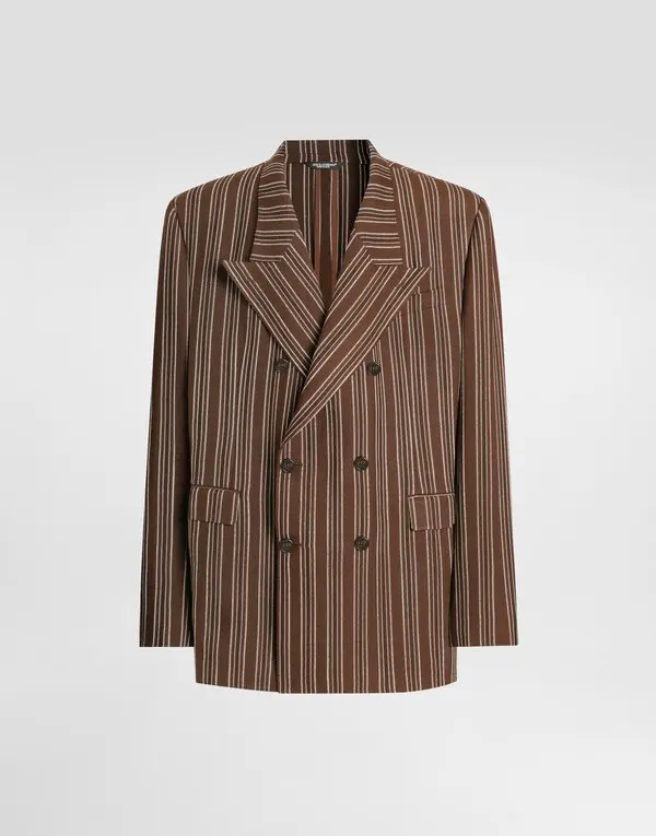Dolce & Gabbana Double-breasted Jacket In Pinstripe - Multicolor