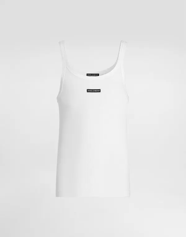 Dolce & Gabbana Cotton Tank Top With Print - White
