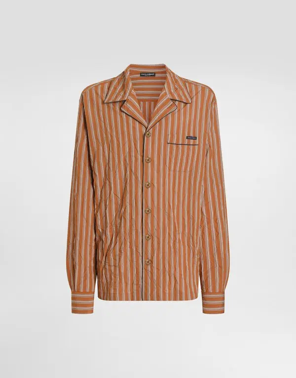 Dolce & Gabbana Crinkled Striped Vanity Shirt - Multicolor