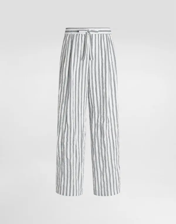 Dolce & Gabbana Crinkled Striped Poplin Vanity Trousers - Multicolor
