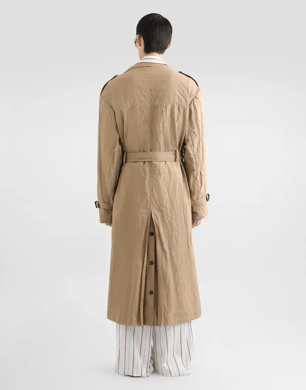 Dolce & Gabbana Crinkled Effect Cotton Trench Coat