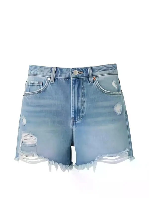 ELEH Distressed Frayed Hem Shorts