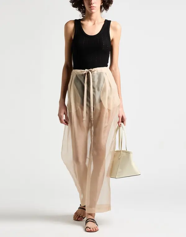 Khaite Silk Organza Tapered Pants - Beige