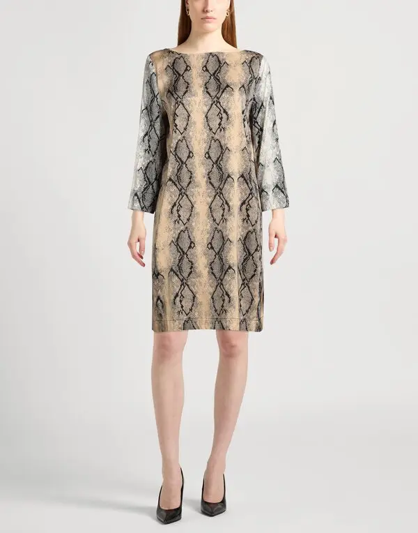 Liviana Conti Mini Snakeskin-print Flared Dress