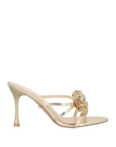 TWENTY FOUR HAITCH Metallic Embellished Sandals - Gold