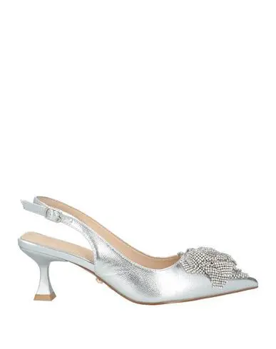 TWENTY FOUR HAITCH Slingback Pumps - Silver