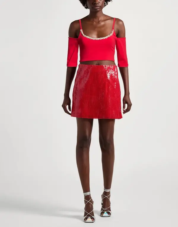 VICOLO Off-the-shoulder Top With Appliqués