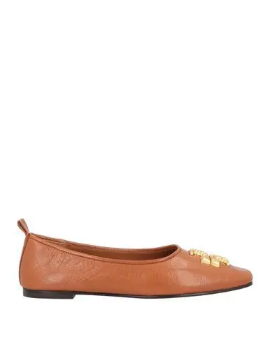 Tory Burch Ballet Flats Ivory Size Leather - Brown