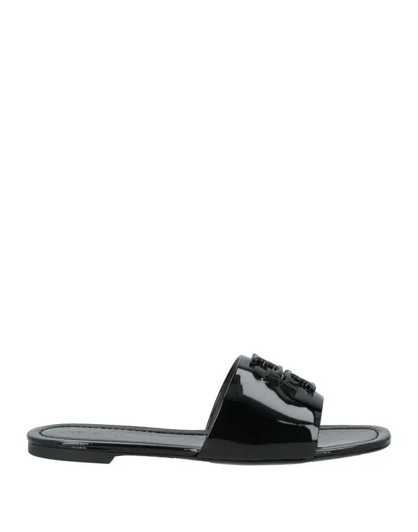 Tory Burch Patent Leather Slide Sandals - Black
