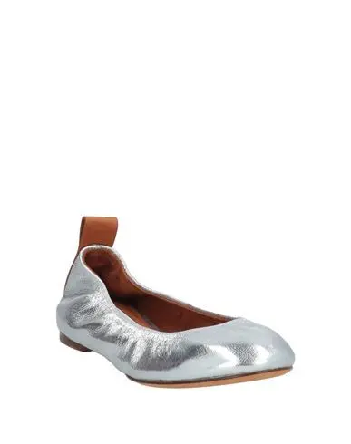 LANVIN Ballet Flats In Platinum Goat Skin And Calfskin - Silver
