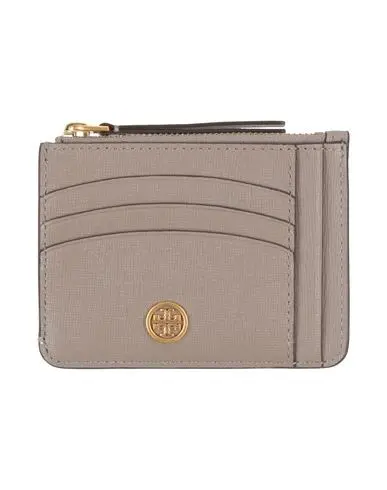Tory Burch Cardholder Taupe Leather - Grey