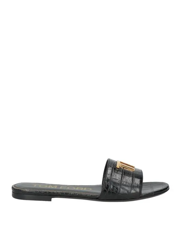 TOM FORD Sandals In Calfskin With Crocodile Print - Black