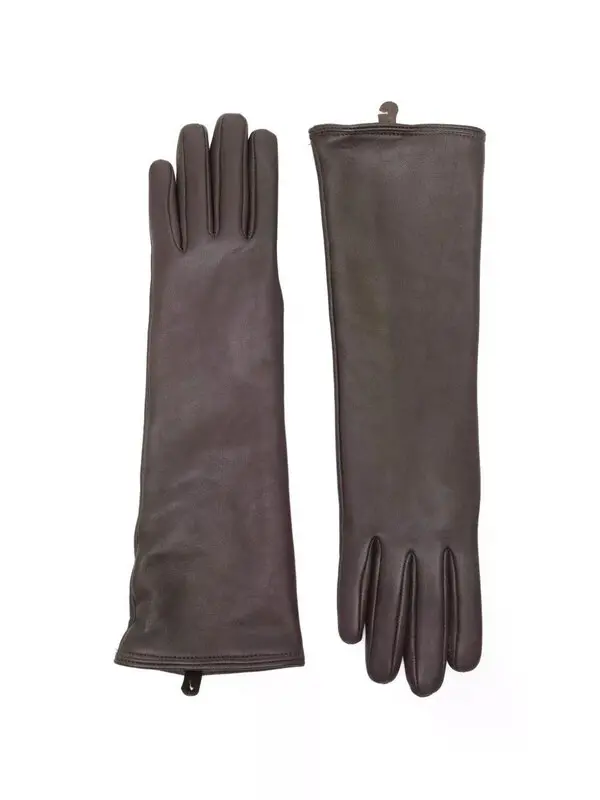 Gant Long Leather Gloves - Brown
