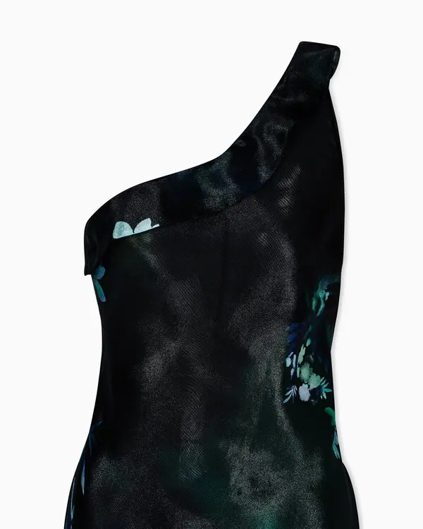 Giorgio Armani Long Dress In Printed Silk Organza