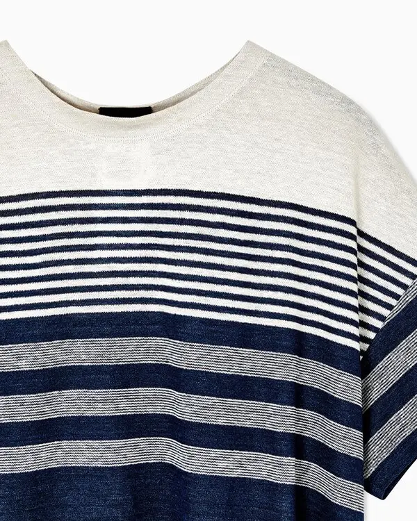 Giorgio Armani Striped Linen Jersey Jumper