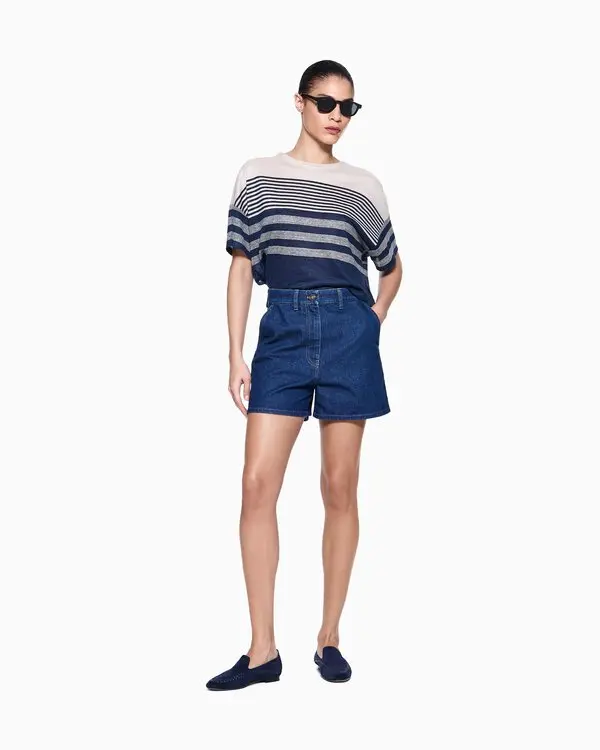 Giorgio Armani Stretch Cotton Denim Shorts