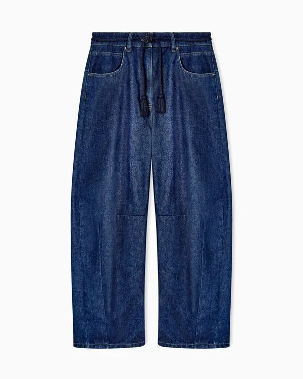 Giorgio Armani Five-pocket Stretch Cotton-denim Trousers With Belt