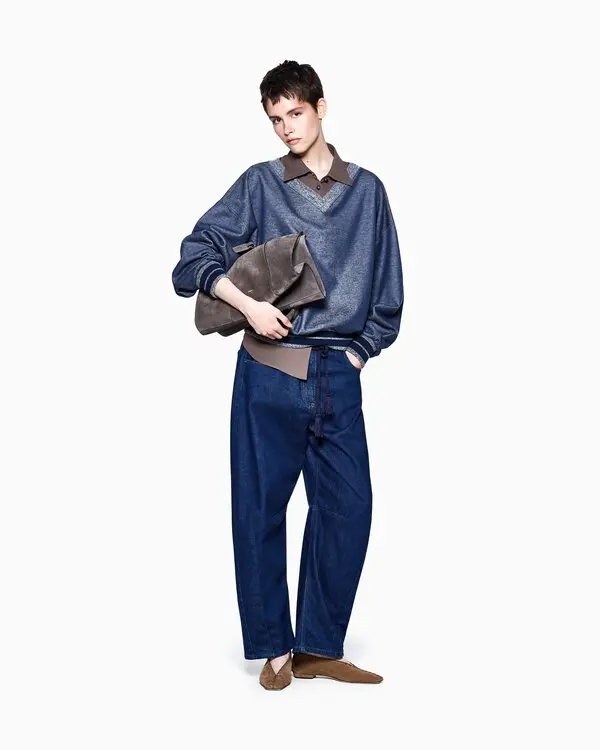 Giorgio Armani Five-pocket Stretch Cotton-denim Trousers With Belt