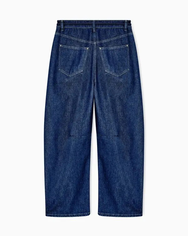 Giorgio Armani Five-pocket Stretch Cotton-denim Trousers With Belt