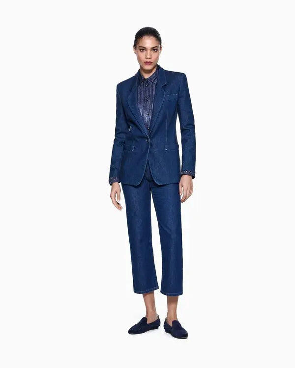 Giorgio Armani Stretch Cotton Denim Five-pocket Trousers