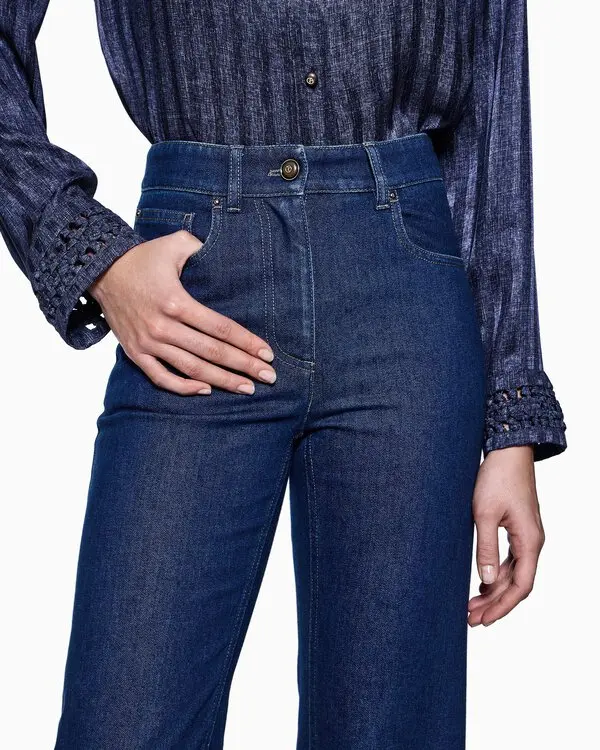 Giorgio Armani Stretch Cotton Denim Five-pocket Trousers