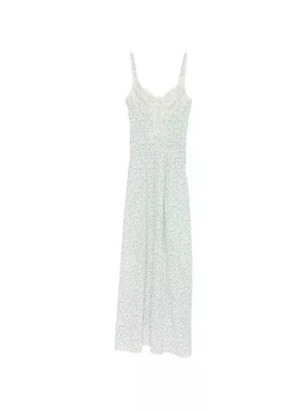 Ermanno Scervino Lace-trimmed Floral Maxi Dress - White