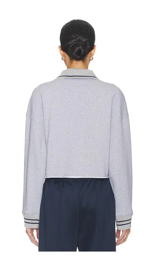 Off-White Script Polo Sweatshirt In Grey