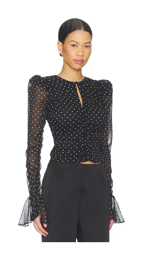 ROTATE BY BIRGER CHRISTENSEN Chiffon Ruched Top