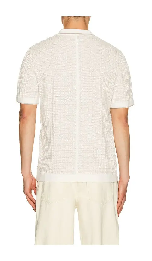 Rag & Bone Harvey Rib Polo In Beige - Chalk