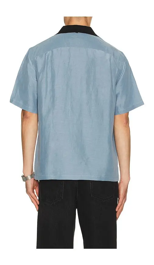 Rag & Bone Avery Slub Shirt In Baby Blue - Light Blue