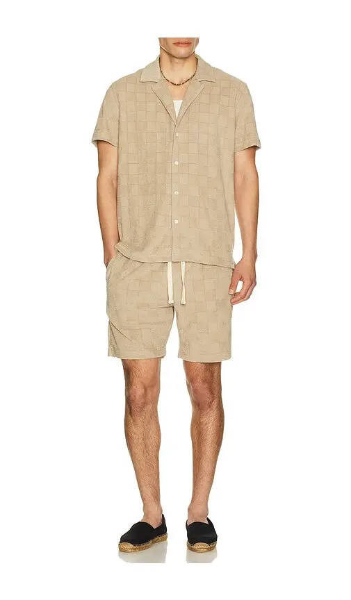 Rails Maverick Camp Collared Shirt In Beige - Grange Craft Paper