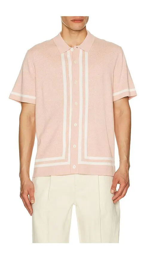 Rails Leo Camp Collared Shirt In Rose - Rose Melange