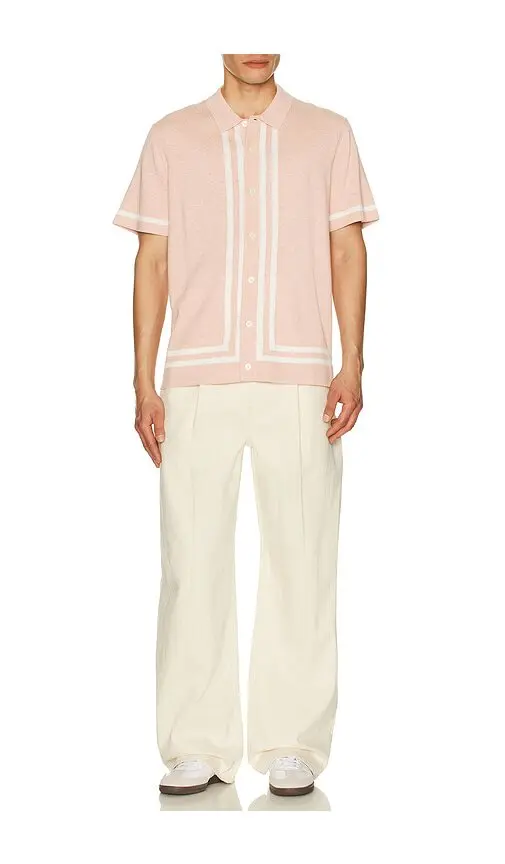 Rails Leo Camp Collared Shirt In Rose